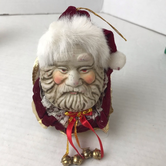 Holiday | Vintage Christmas Round Bottom Santa With Bells Real Like ...